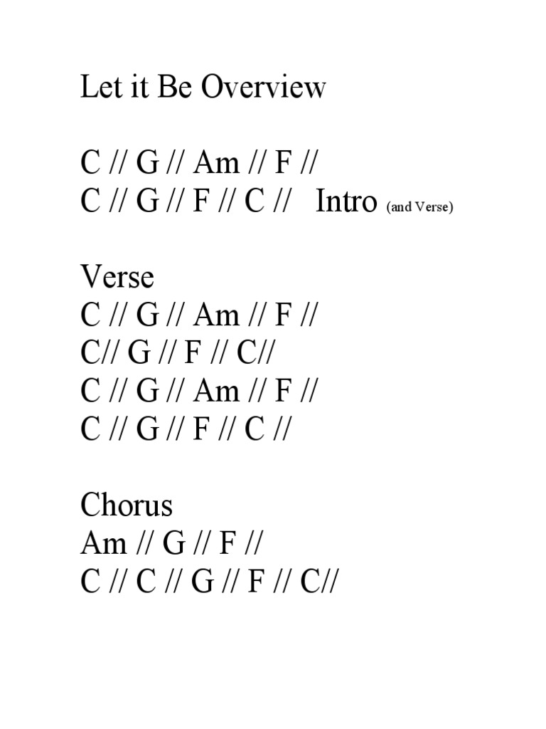 Let It Be Beatles Song Guide | PDF