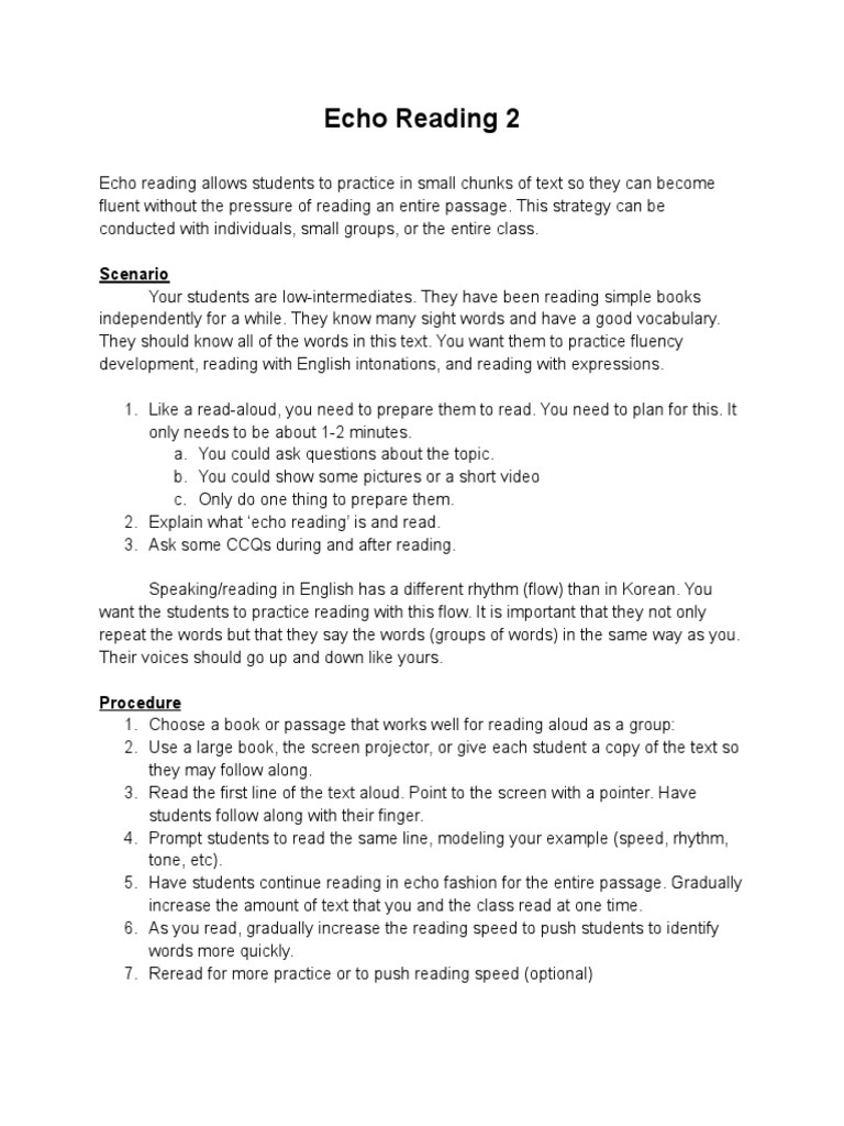 Echo Reading 2 | PDF