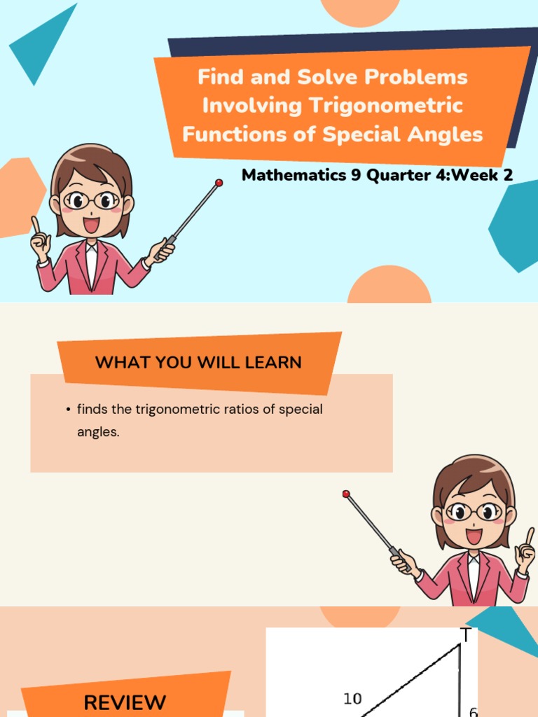 Mathematics 9 Quarter 4 Week 1 | PDF | Trigonometric Functions | Angle