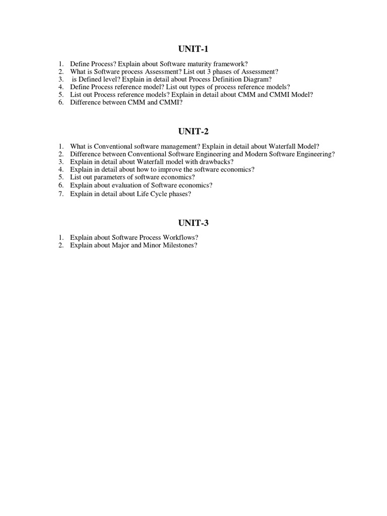 SPPM Important Questions | PDF