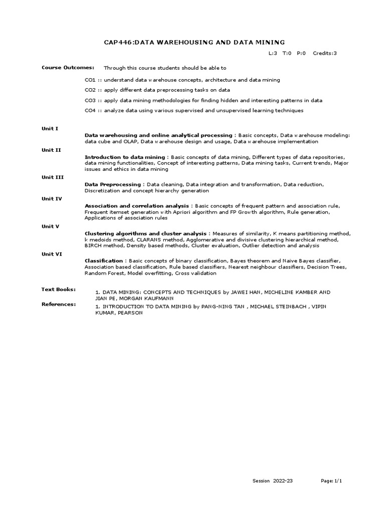 Data Warehousing and Data Mining | PDF | Cluster Analysis | Data Warehouse