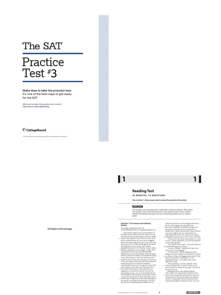 Sat Practice Test 3 | PDF