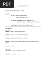 Final Script For NSPC | PDF | Television News | Broadcast Journalism