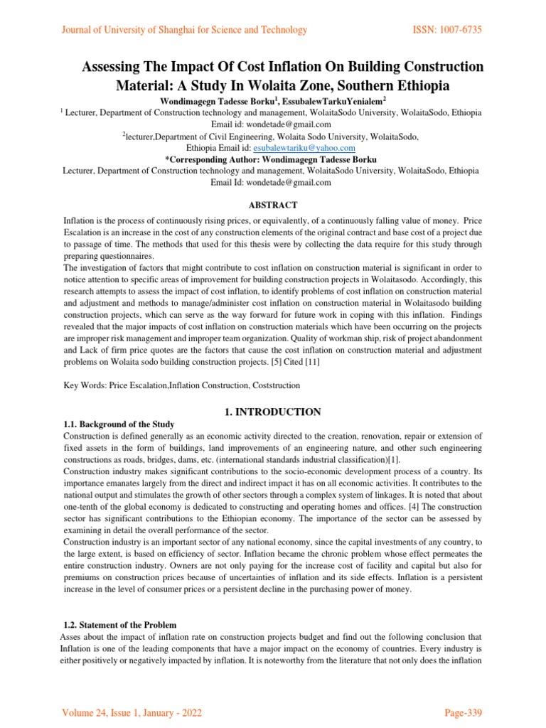 Impact of Inflation on Ethiopian Construction | PDF | Inflation ...