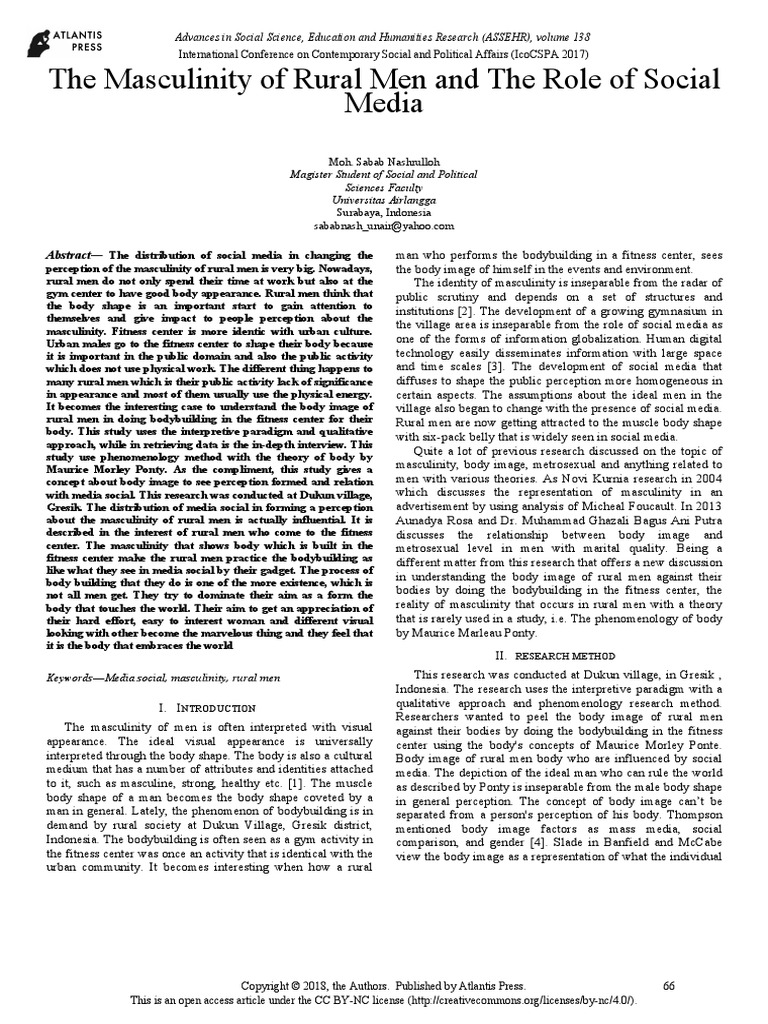 The Masculinity of Rural Men and The Role of Social Media: Abstract | Download Free PDF ...