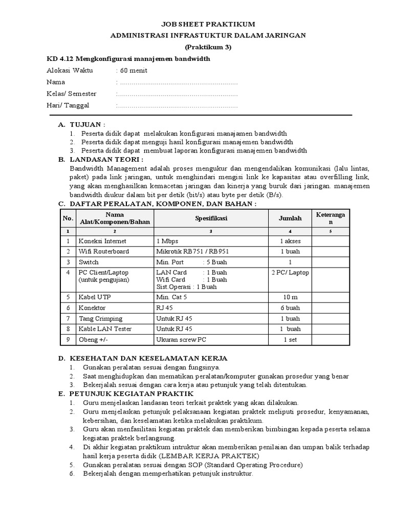 LKPD - AIJ Kelas XII Praktikum 3 | PDF