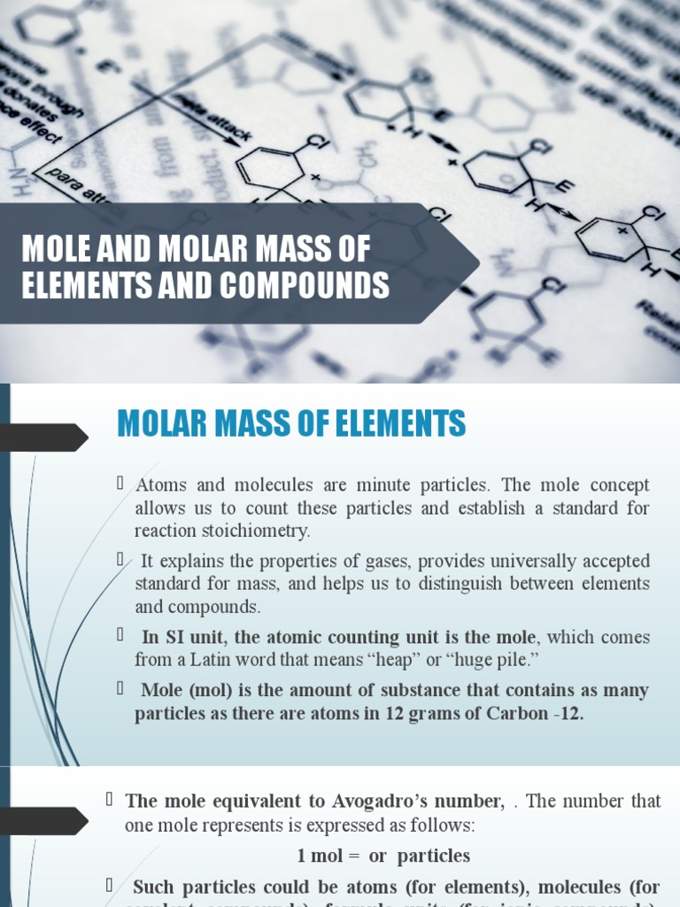Qii-Science9-L5mole and Molar Mass of Elements and Compounds | PDF ...