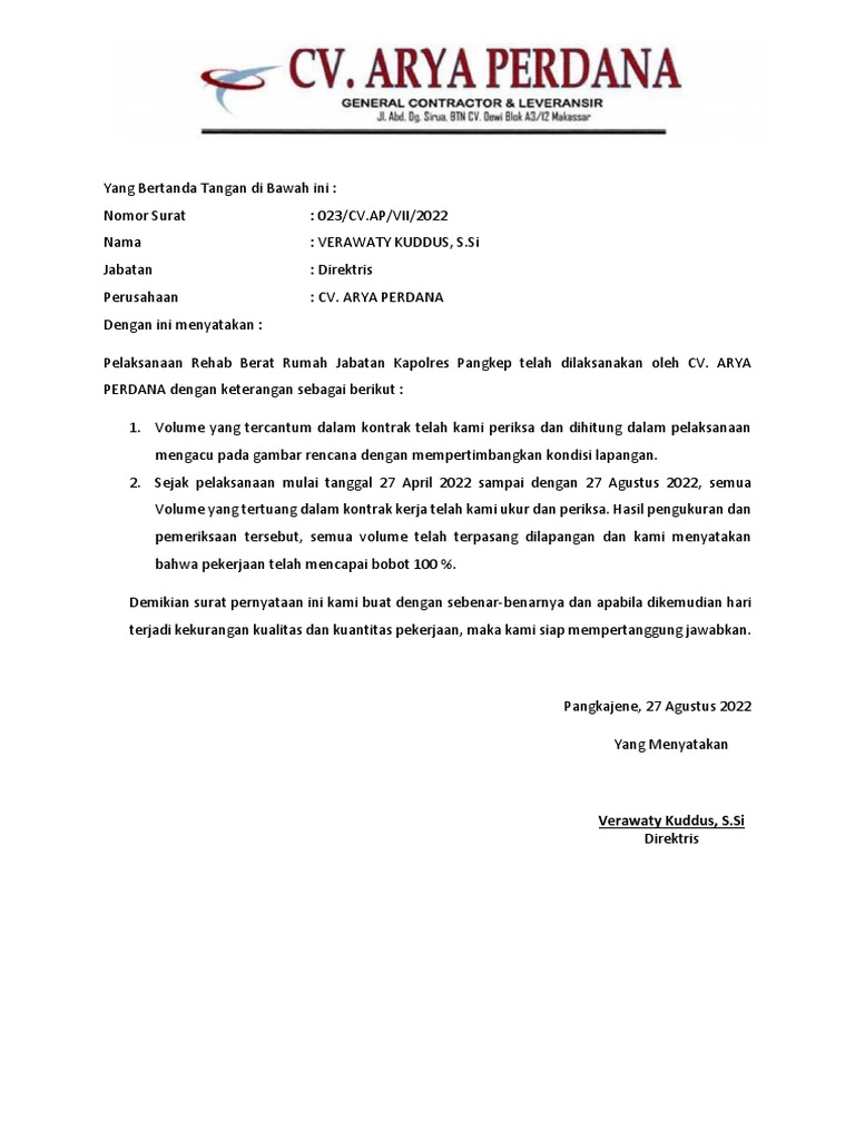 Yang Bertanda Tangan Di Bawah Ini | PDF