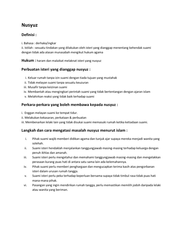Nusyuz | PDF
