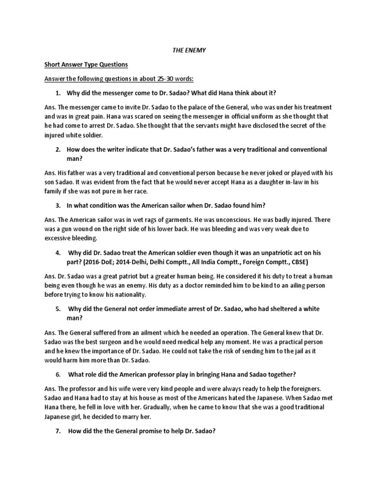 The Enemy Notes | PDF