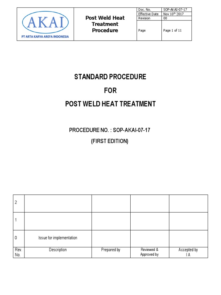 Procedure PWHT Akai | PDF | Welding | Construction