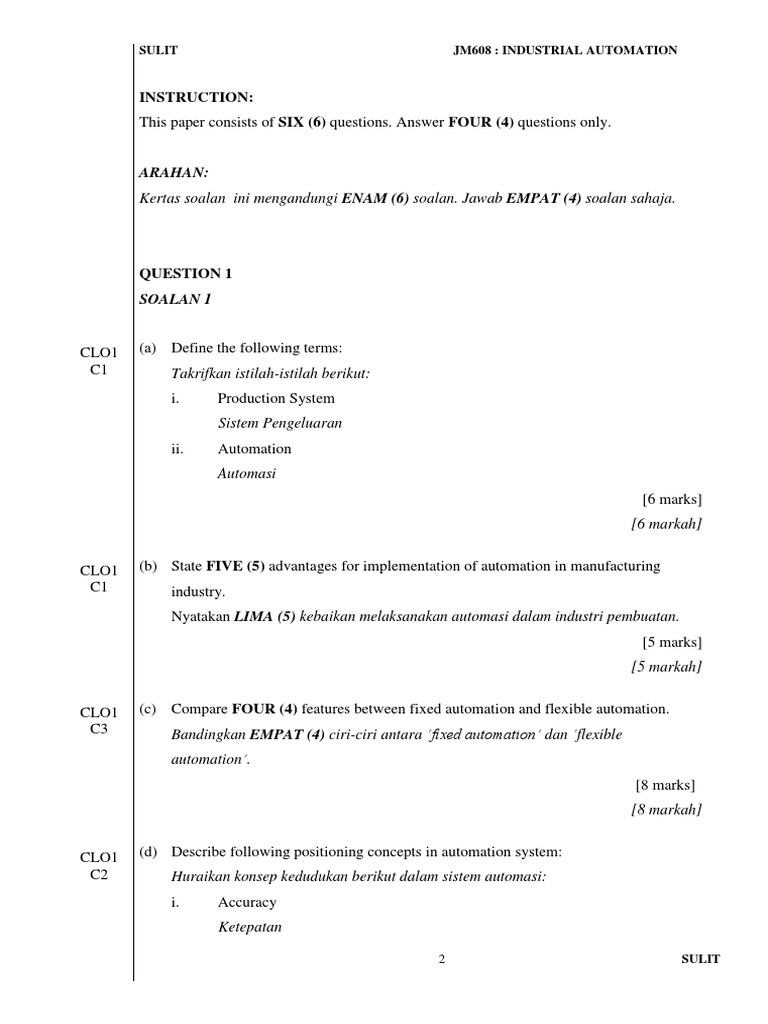 Question of Industrial Automation 4 | PDF | Electrical Engineering ...