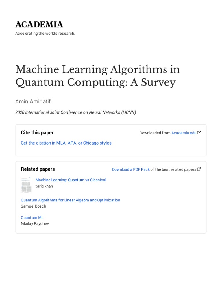 N-21372-with-cover-page-v2_QML survey paper1 | PDF | Quantum Computing | Computer Science