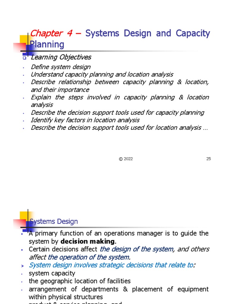 Chapter 4 - Systems Design and Capacity Planning | PDF | Production And ...