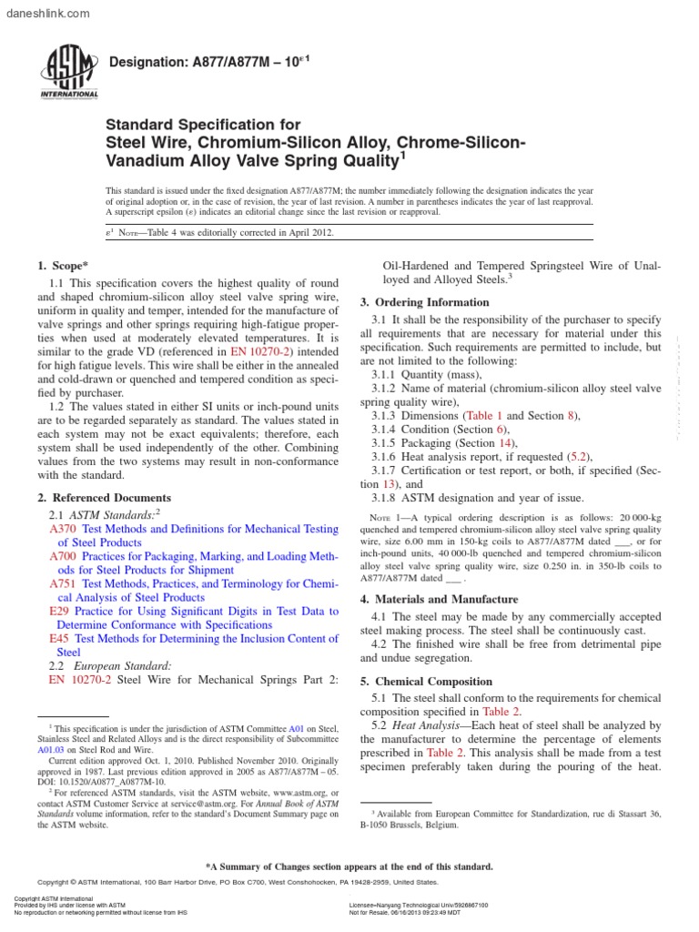 Astm A877.a877m | PDF | Steel | Wire