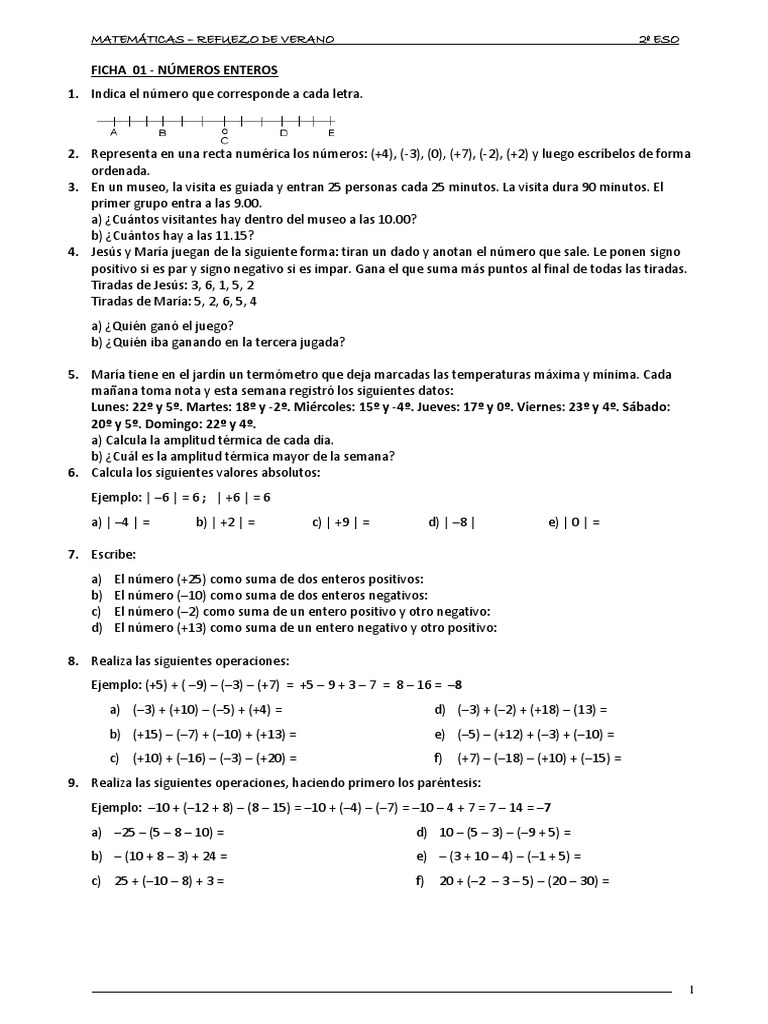 2º Eso Matematicas Pdf División Matemáticas Aritmética