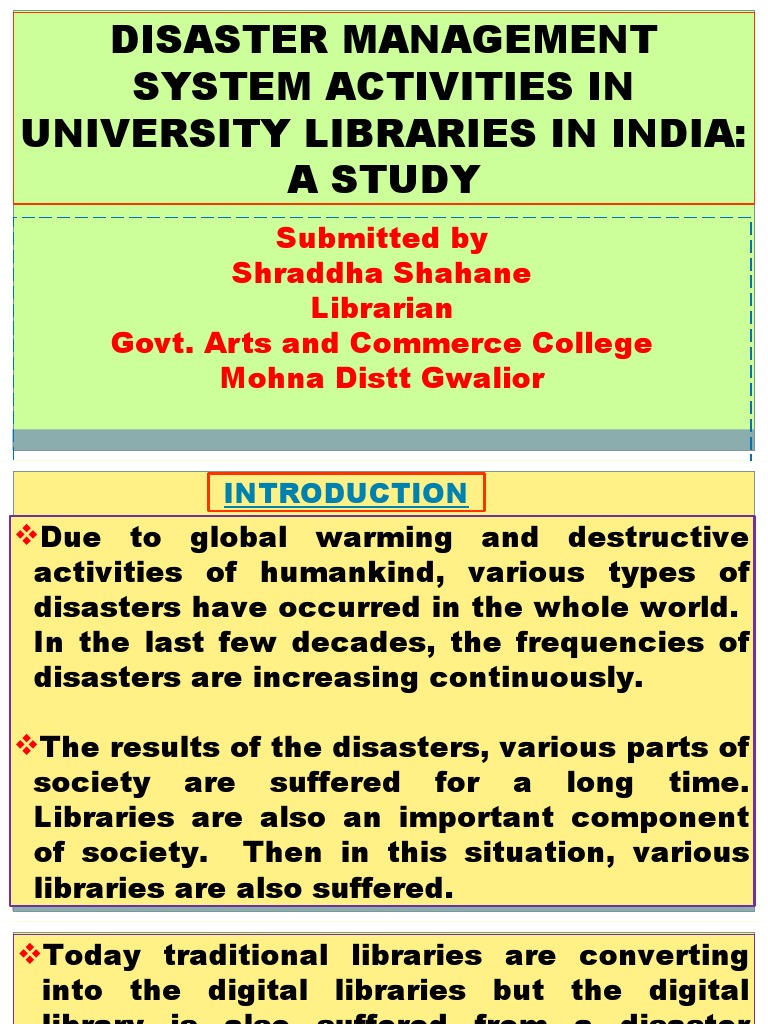 Disaster Management | PDF | Libraries | Questionnaire