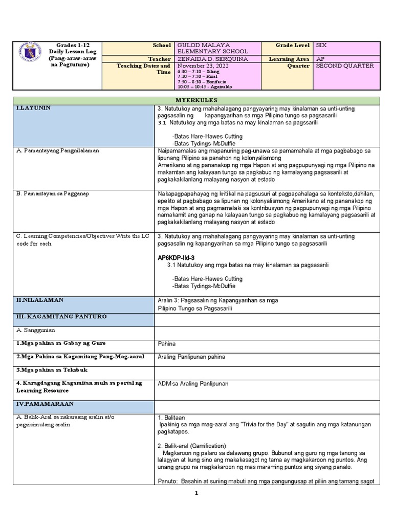 Ap6 DLP Q2 Week3 Day3 | PDF