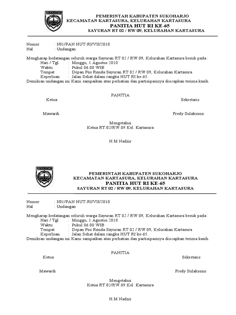 Undangan Gerak Jalan | PDF