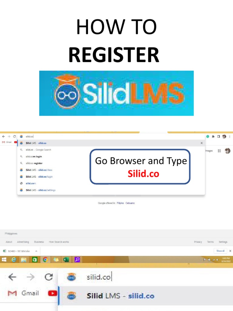 How To Register and Log in To SilidLMS For Students | PDF