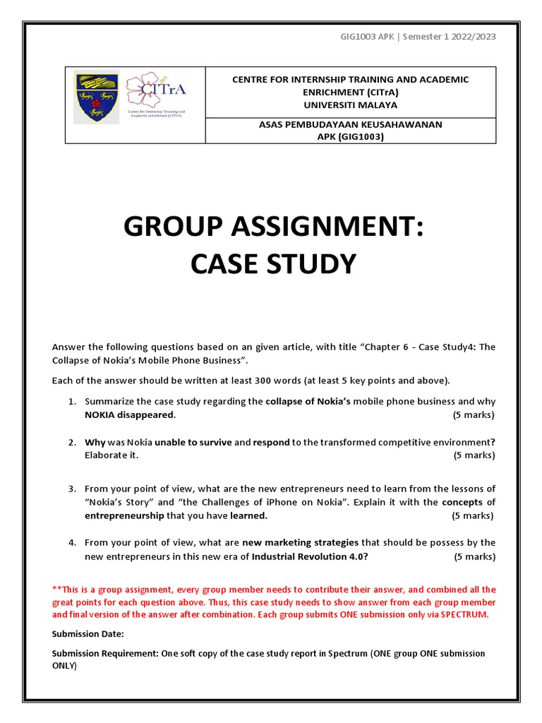 Assignment Case Study S1 20222023 | PDF | Nokia | I Phone