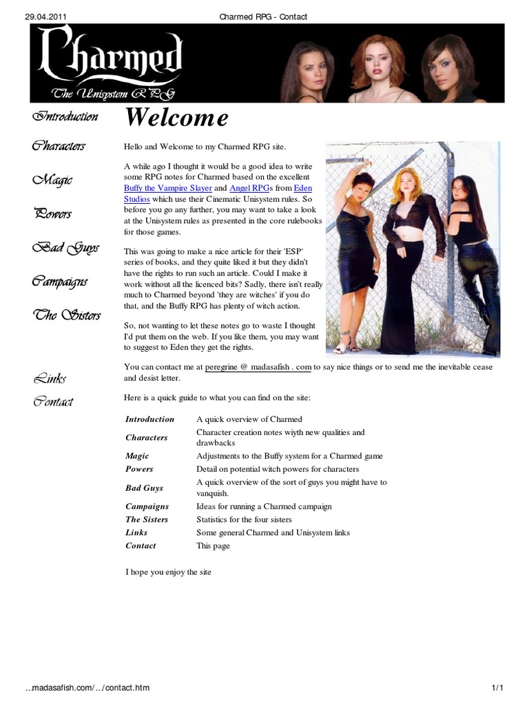 Charmed RPG - Alternative | PDF | Witchcraft