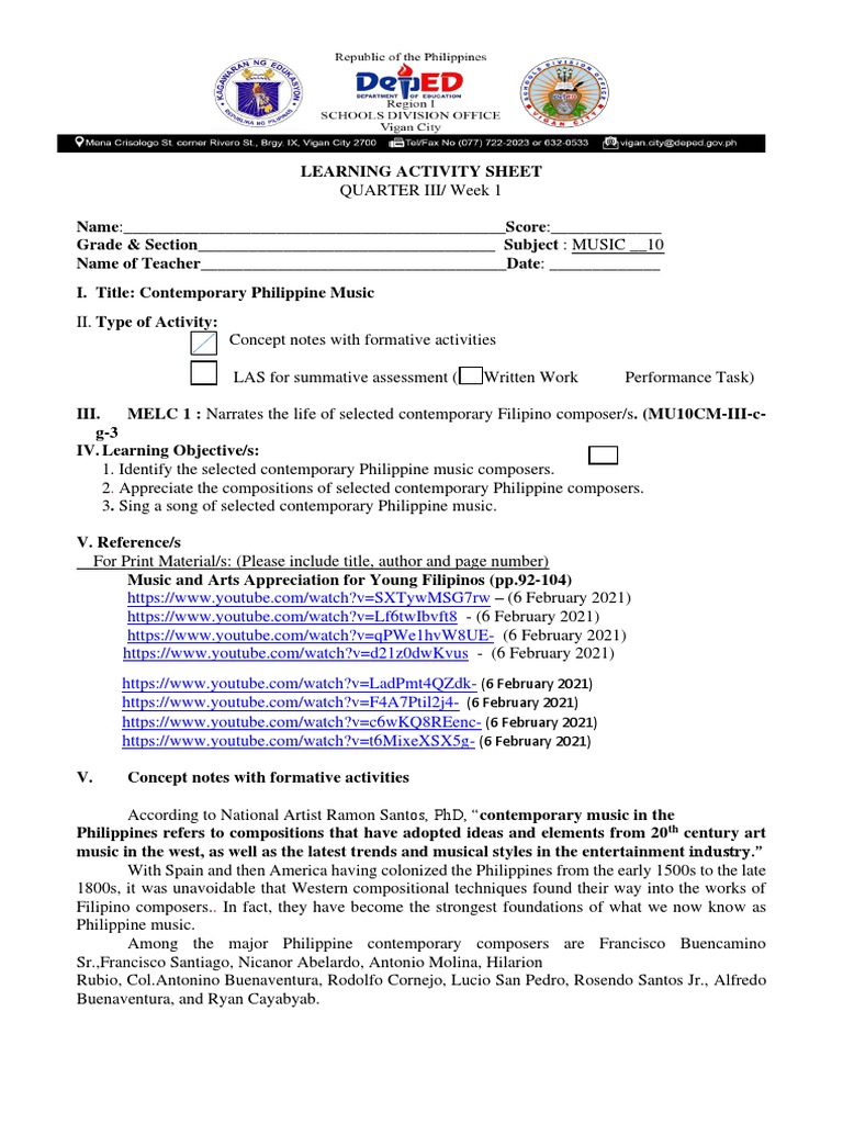 Mapeh 10 Q3 WK 1 2 | PDF | The Arts | Dances