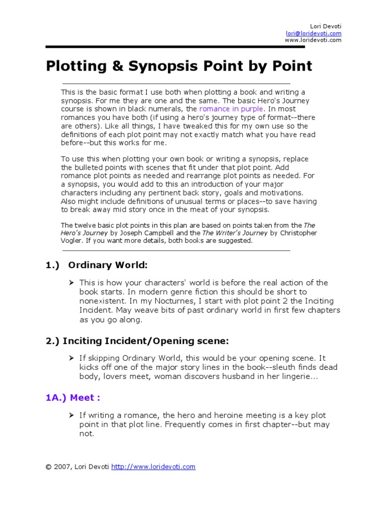 Plotting Points | PDF | Plot (Narrative) | Romance Novels