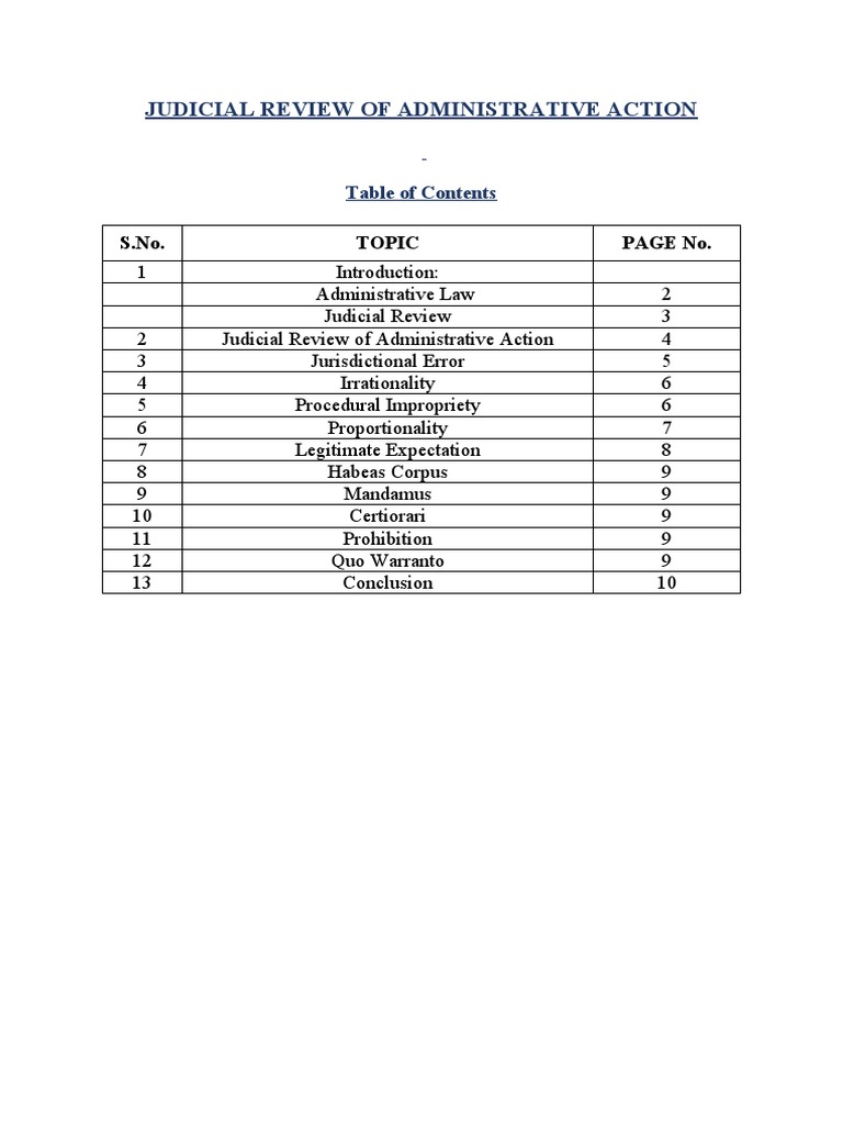 Judicial Review of Administrative Action | PDF