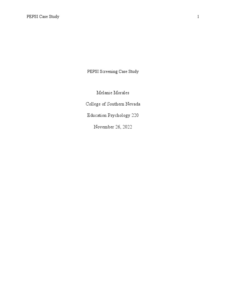 Pepsi Case Study-2 | Download Free PDF | Sibling | Adolescence