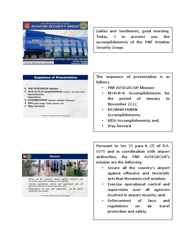 Edit12-12-22 Manuscript PNP Command Conf | PDF | Safety | Police