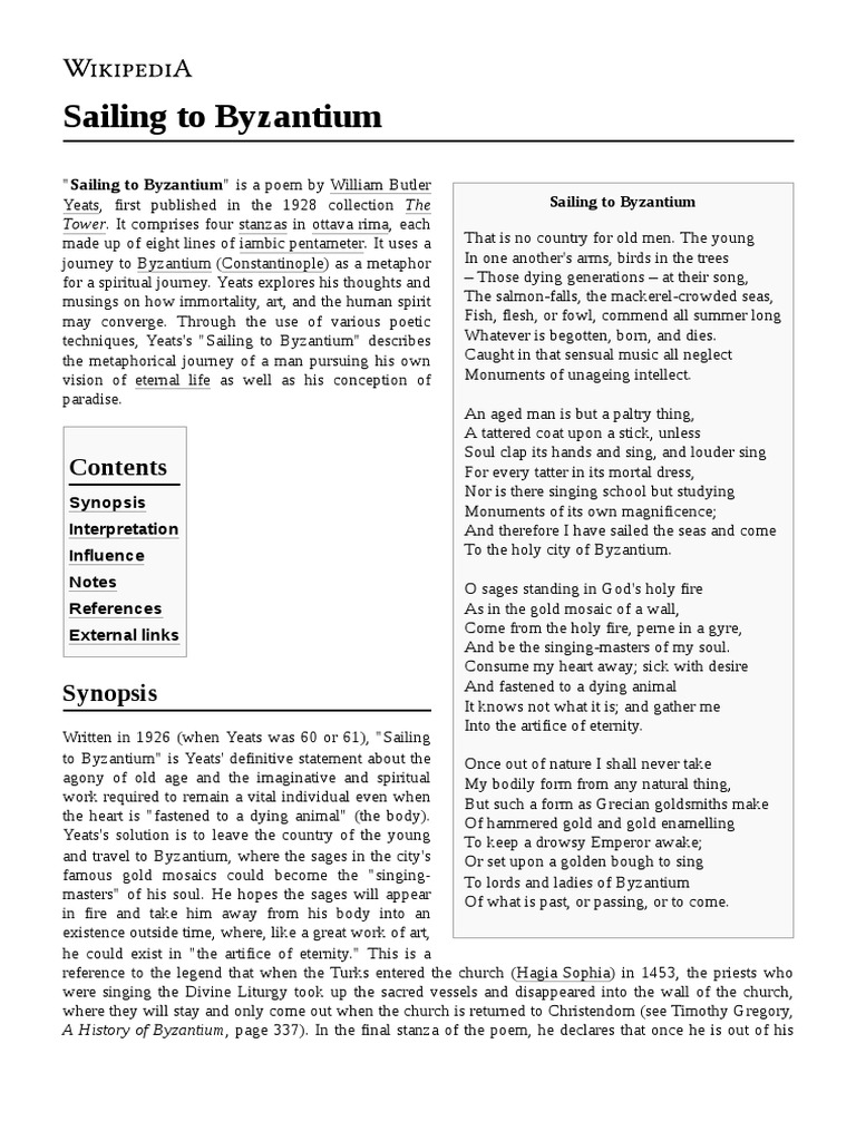 Sailing To Byzantium | PDF