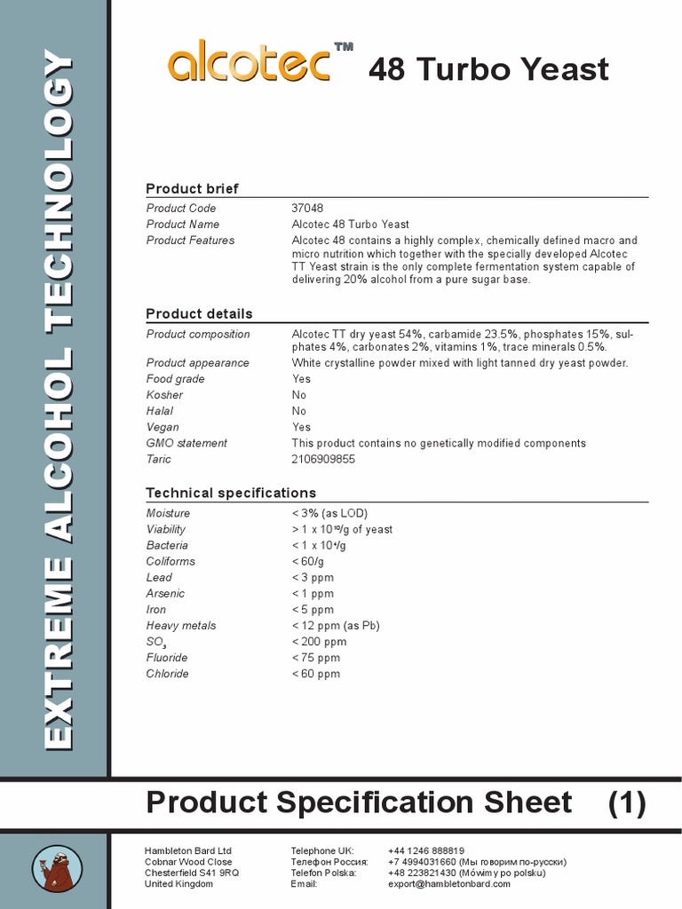 Turbo Yeast | PDF | Yeast | Chemical Substances