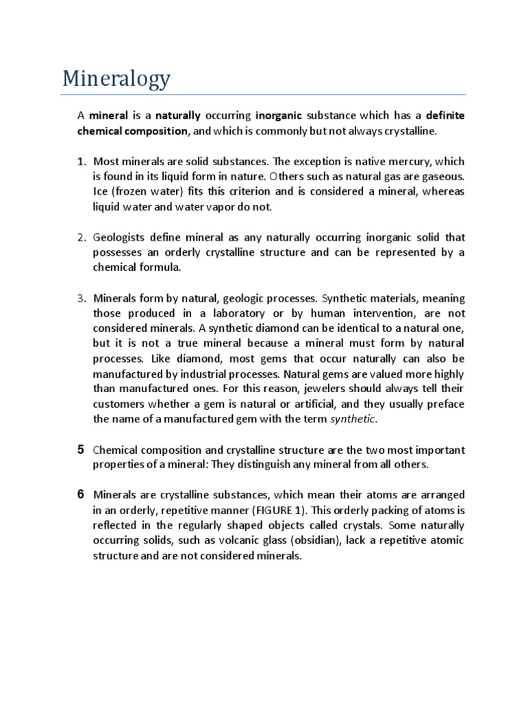 Mineralogy | Download Free PDF | Minerals | Ductility