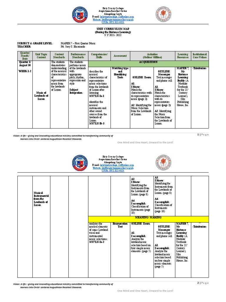 1st Q Music7 CMAP | PDF | Learning | Education Theory