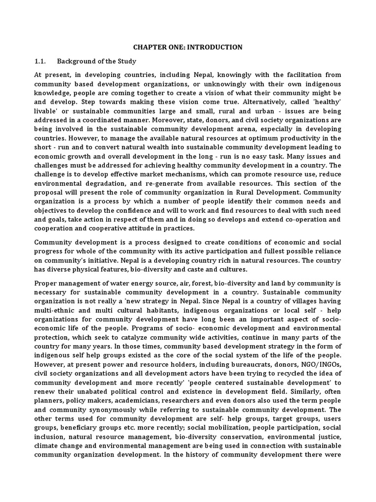 Role Of Community Organization In Rural Development Pdf