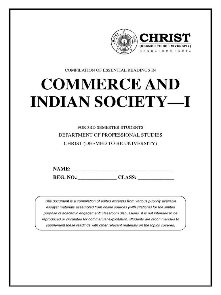 Essential Readings in Commerce & Indian Society | PDF | Marxism ...