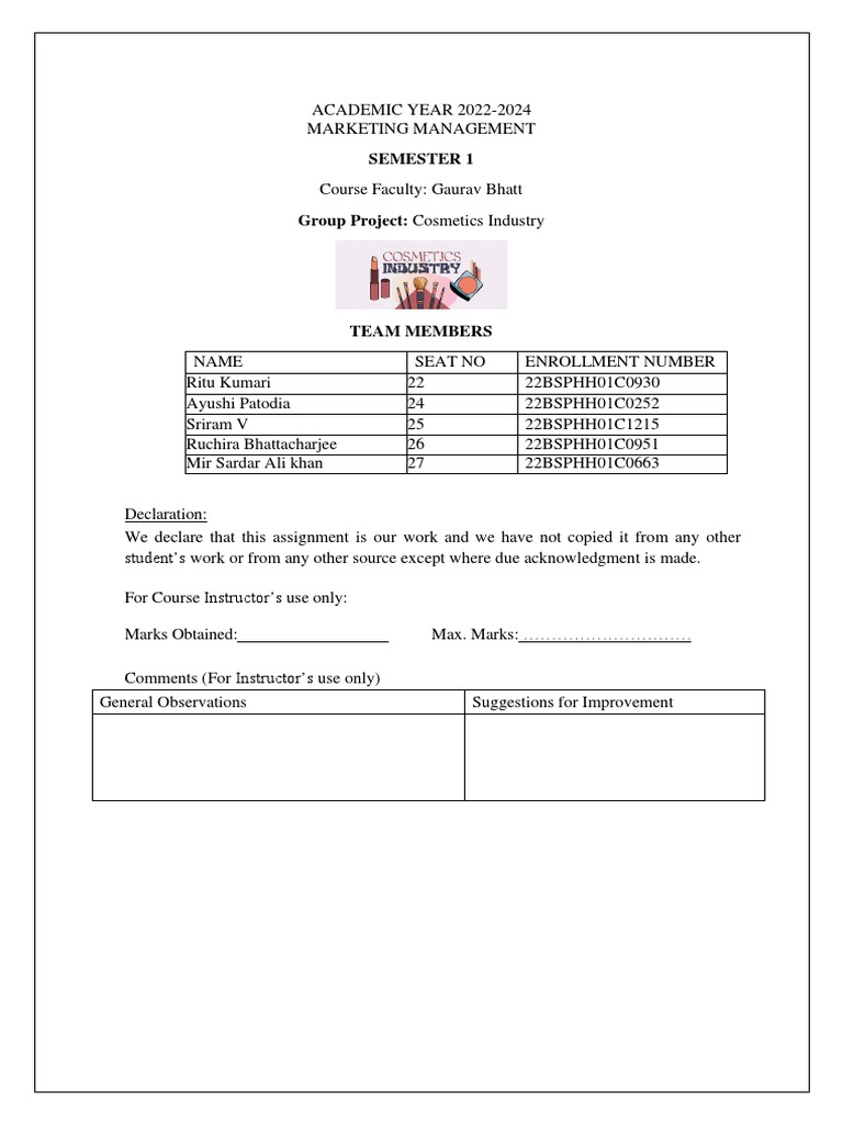 MM Project Analysis | PDF | Cosmetics | Brand