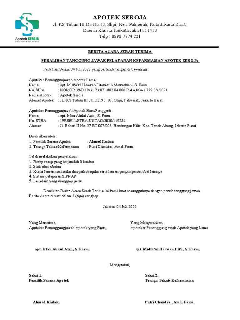 KOP Surat Apotek | PDF