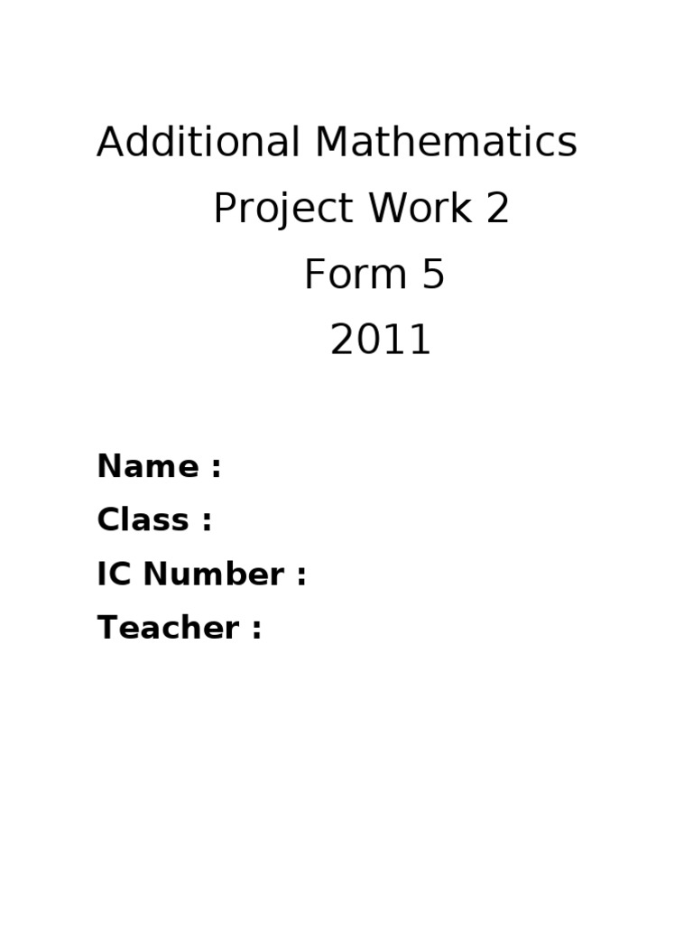 Add Maths Project | PDF | Differential Calculus | Teaching Mathematics