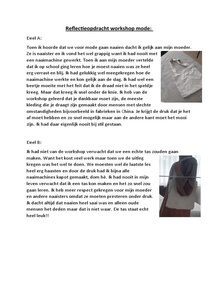 Reflectieopdracht Mode Khadija Bouzelmat | PDF