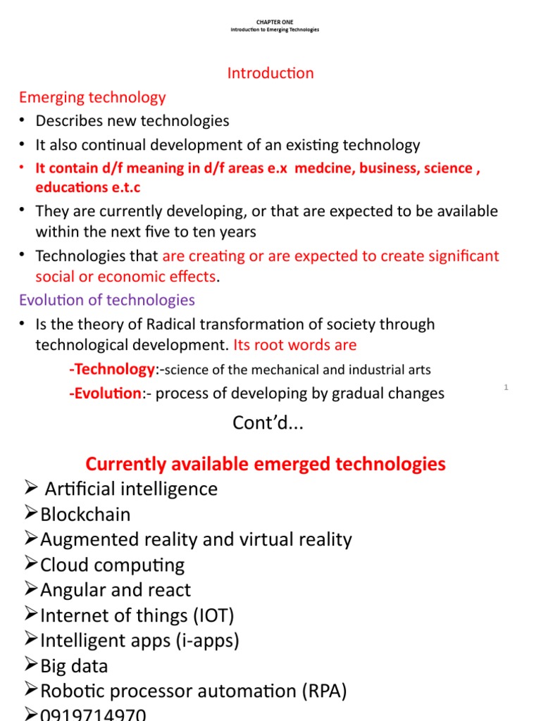 Chapter One Emerged Technologies | PDF | Human–Computer Interaction ...