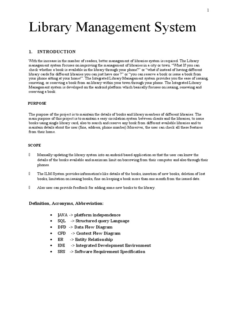 Library Management System SRS Report Lib | PDF | Libraries | Input/Output