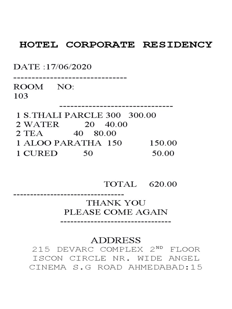 Ahemdabad Food Bill | PDF