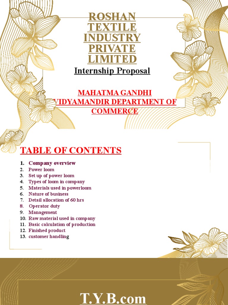 Company Internship PPT 3 | PDF | Loom | Weaving