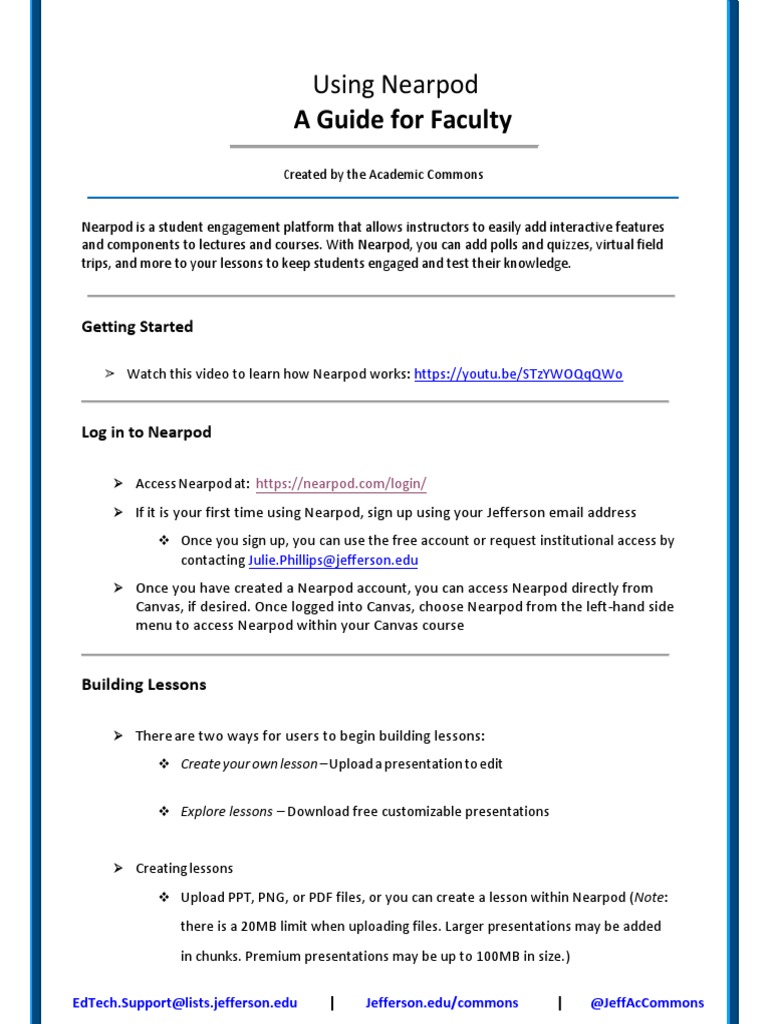 How To Use Nearpod | Download Free PDF | Libraries | World Wide Web
