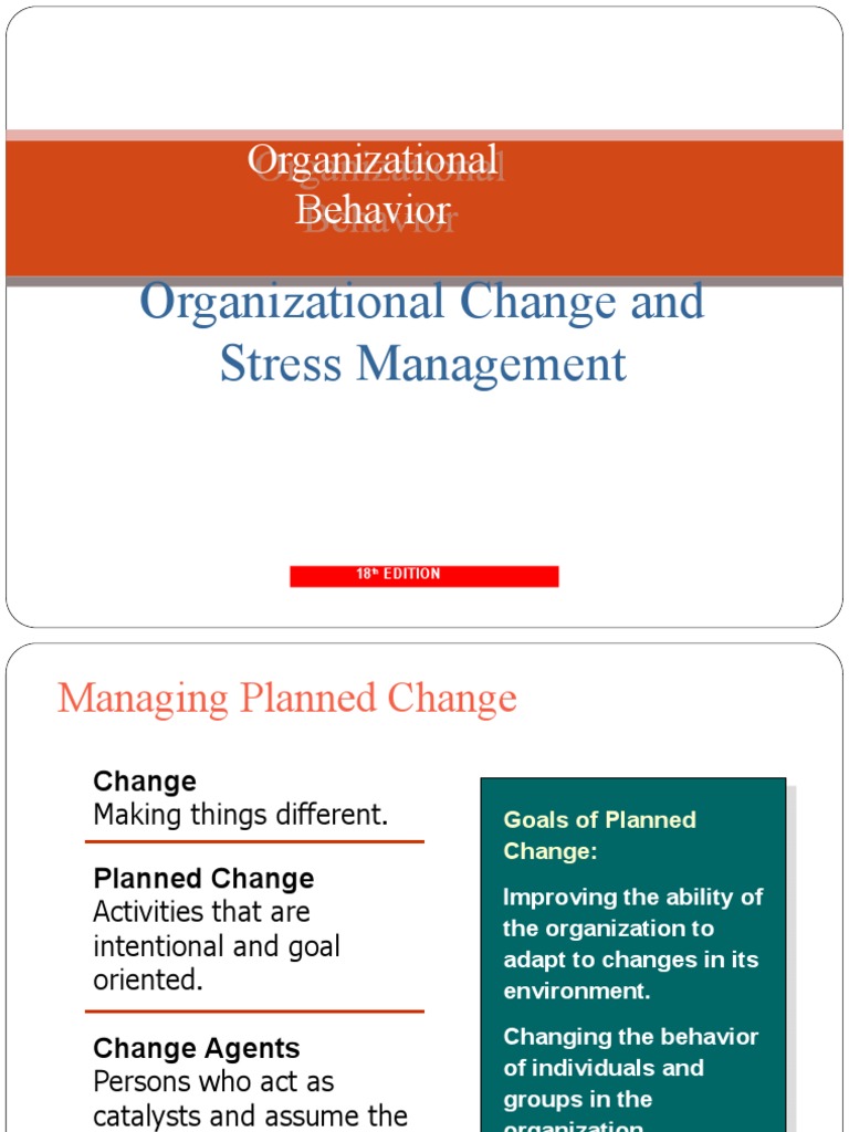 Organizational Change and Stress Management | PDF | Goal | Stress (Biology)