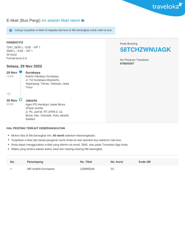 BUS AWAY E-Ticket | PDF