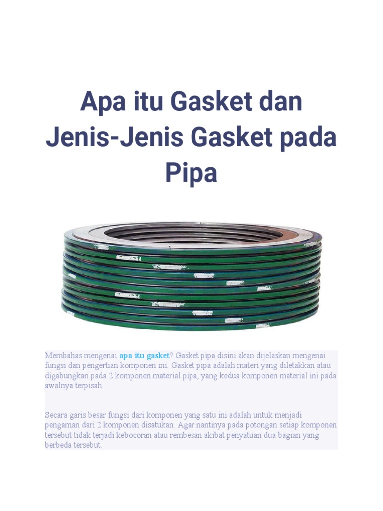 Apa Itu Gasket Dan Jenis | PDF