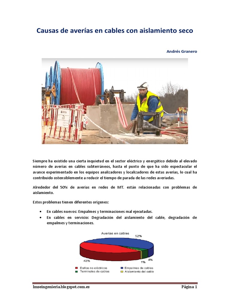 Causas de averías en cables subterráneos | PDF | Transmisión de energía ...